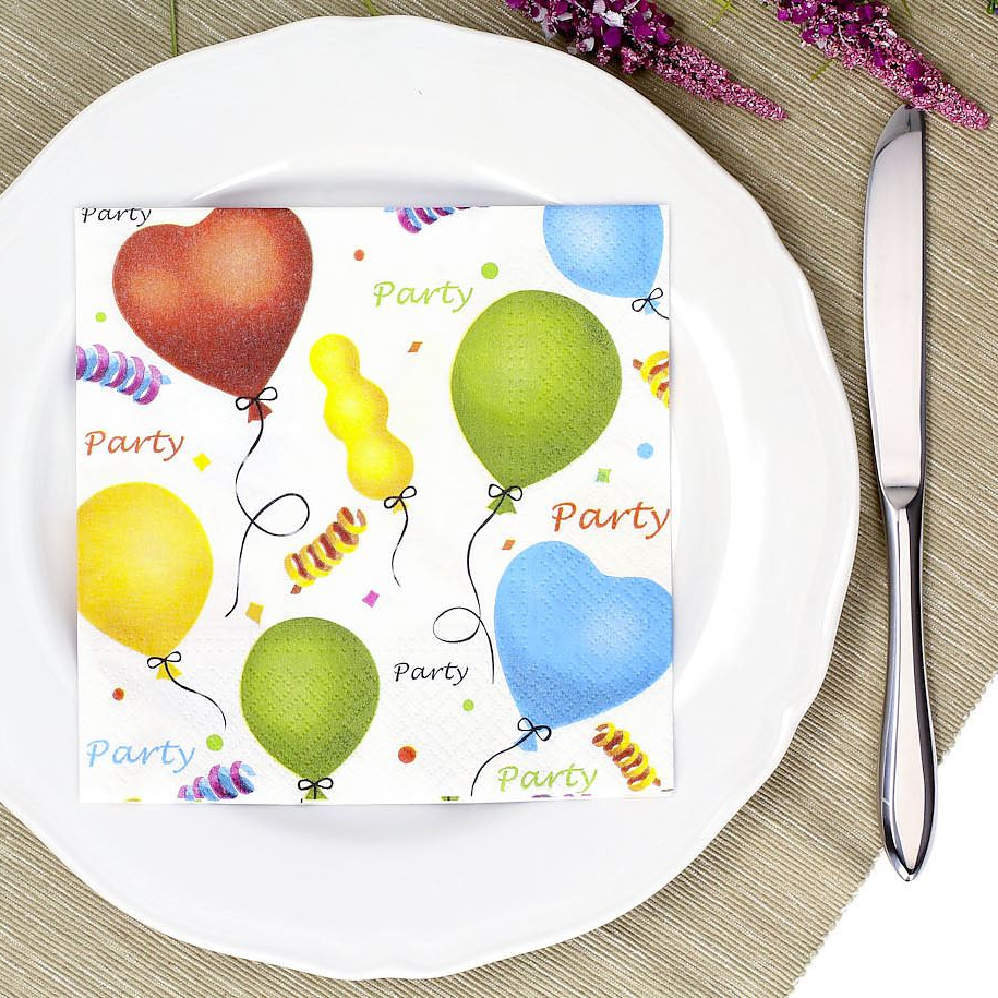 PAW PARTY BÍLÉ dekorativní papírové ubrousky 20 ks. | Finesio.cz