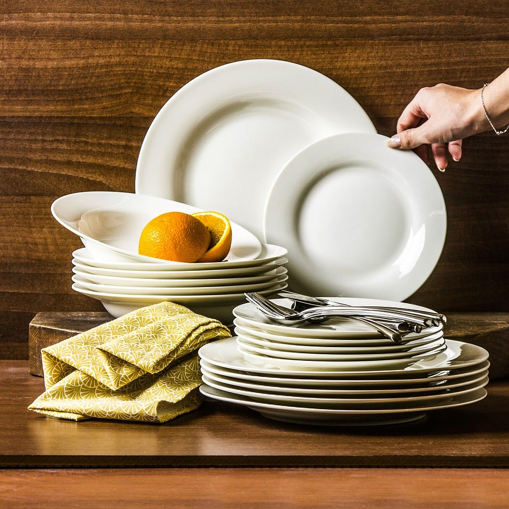 Sada porcelánových talířů CERAMIKA TUŁOWICE ECRU KREMOWY pro 6 osob (18 ...