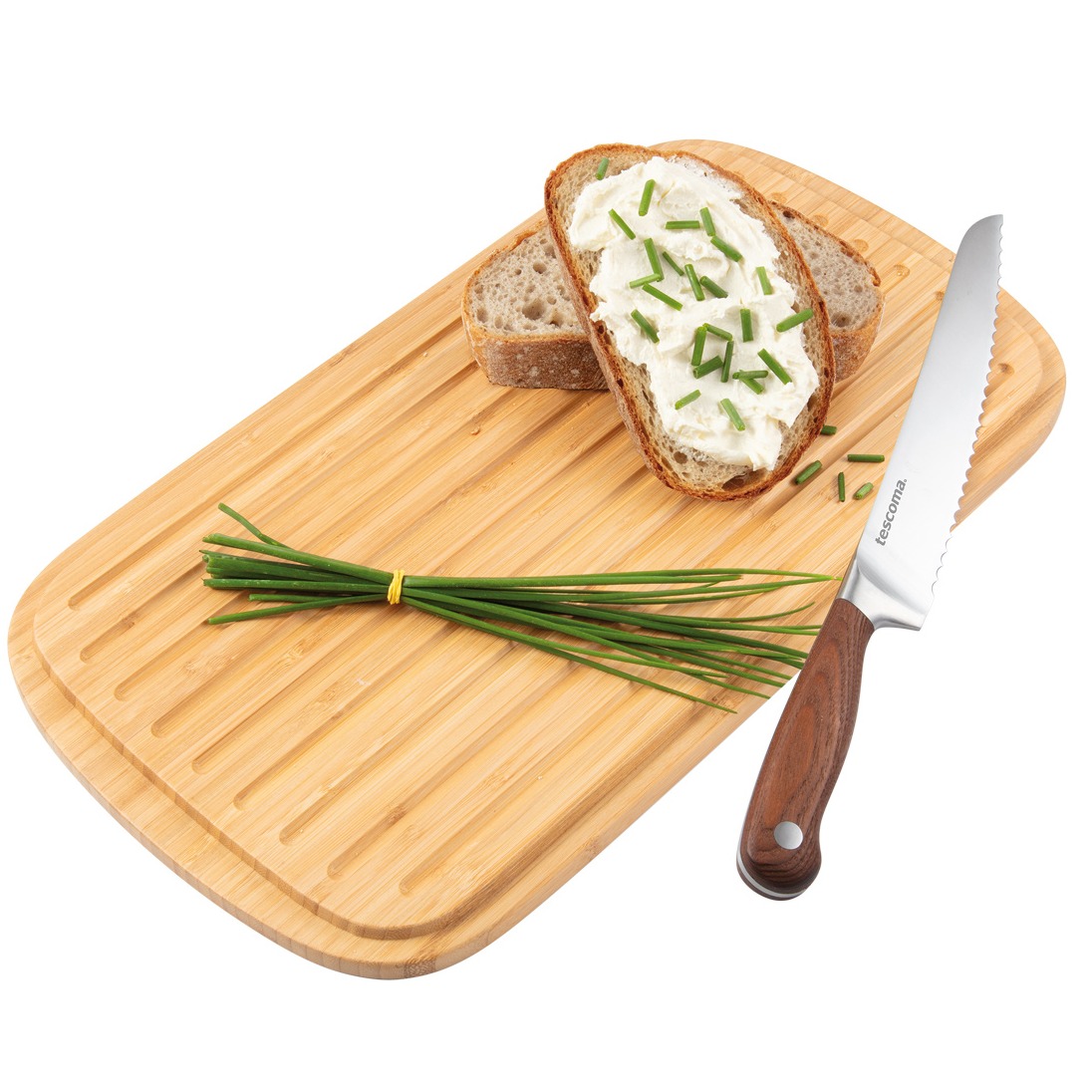 TESCOMA Online 42 x 24 cm bílý - plastový chlebník s krájecí deskou ...