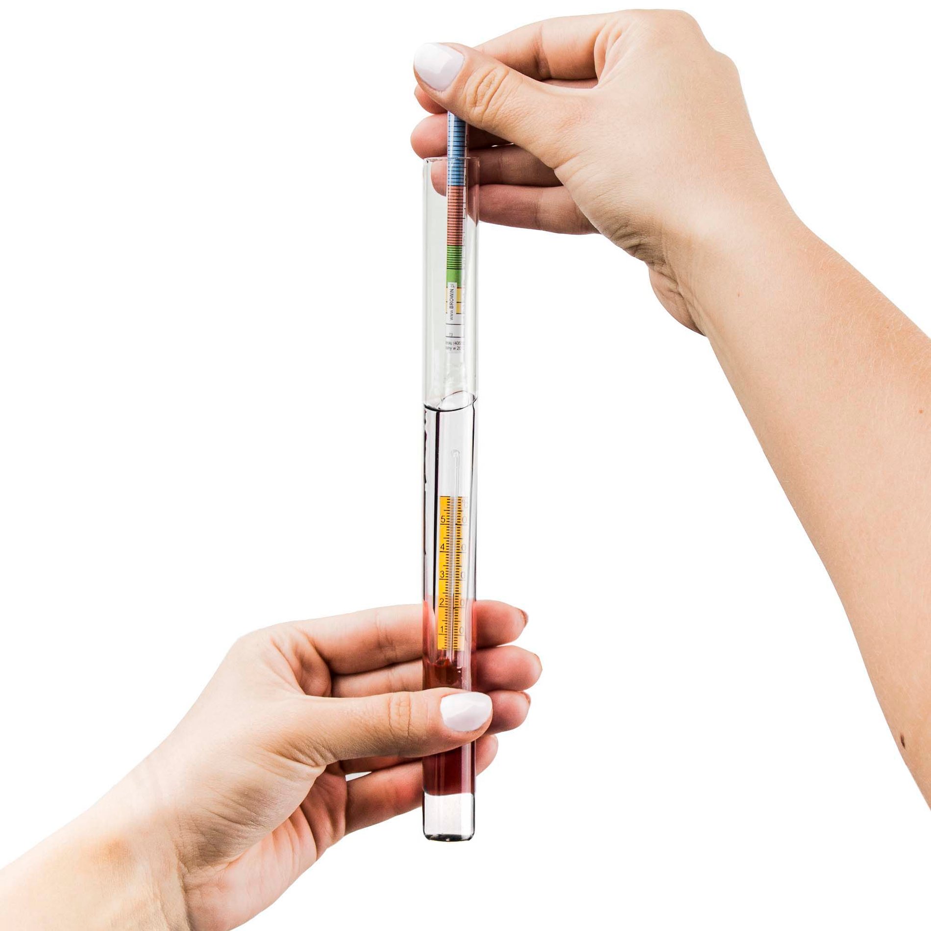 BROWIN Alcoholometer 24 cm - alkoholmetr se zkumavkou a teploměrem ...