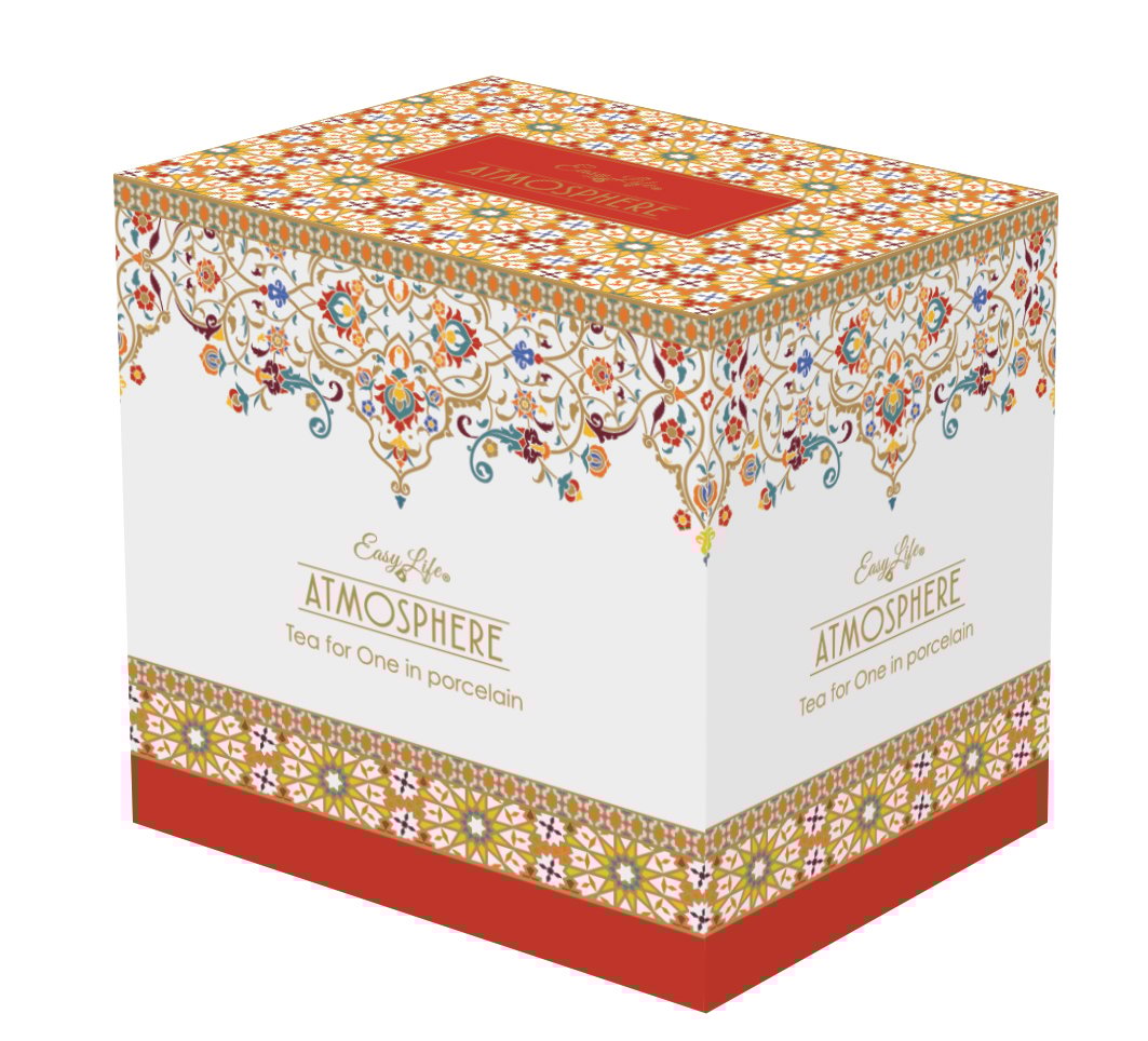 Konvička na kávu a čaj z porcelánu s šálkem a podšálkem EASY LIFE ...