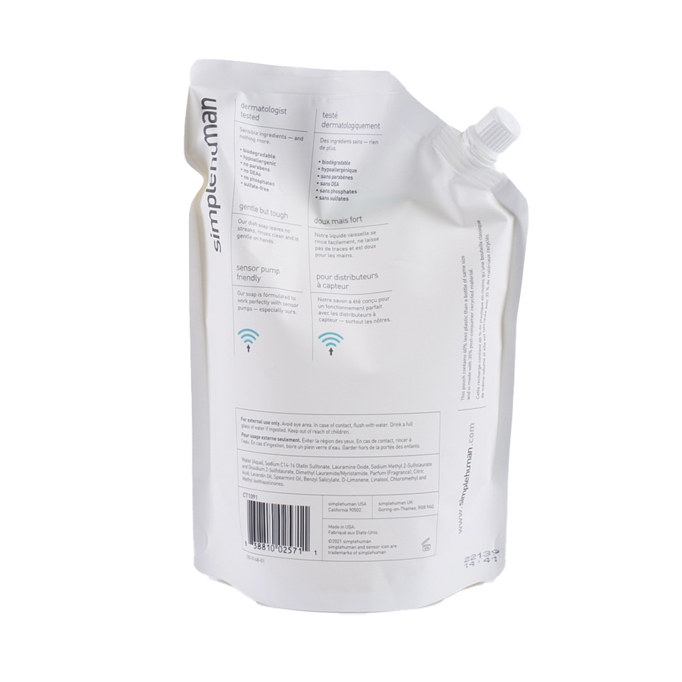 SIMPLEHUMAN Lavender Mint 1 l - mycí prostředek na nádobí s vůní ...